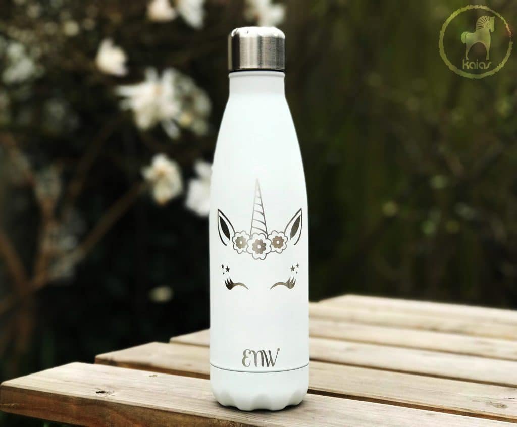 Personalised Shiny Water Bottles, 500ML | Laser Engraved | Kaias Store